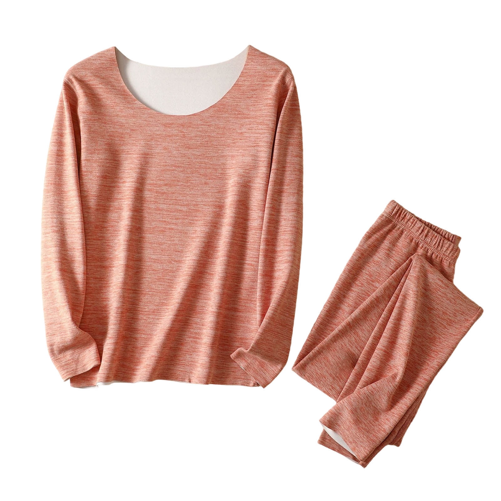 JSGEK Womens Knit Pajama Sets Long Sleeve Round Neck Design Soft Fabric ...