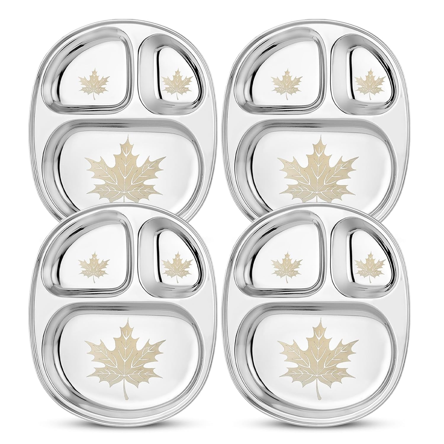 JSI Heavy 304 Grade Quality Stainless Steel 3 In 1 Pav Bhaji Plate4 ...