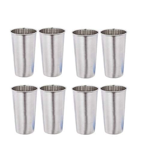JSI Heavy Guage Quality Stainless Steel Big Lassi and Beer Glass Set of ...