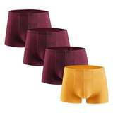 JSKUMAR 4PC Mens Basic Boxer Square Leg Underwear Breathable Ice Silk ...