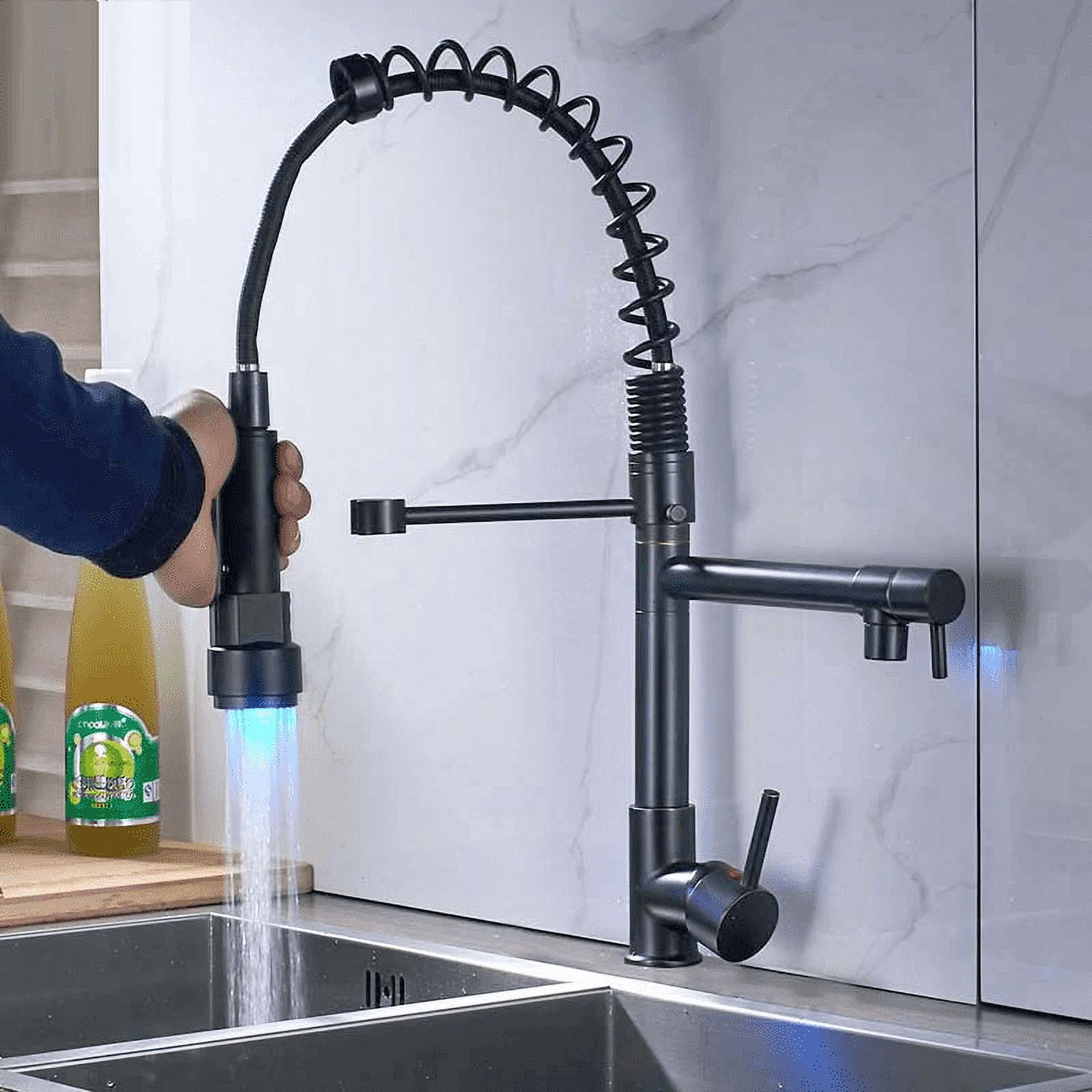 JSM2543 Juno Pull Down LED Black Bronze Kitchen Faucet - Walmart.com