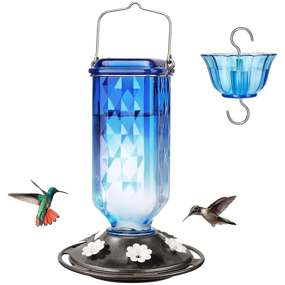 JSNKJL ﻿ Glass Hummingbird Feeder with Ant Moat – 6-Port Bee-Proof ...