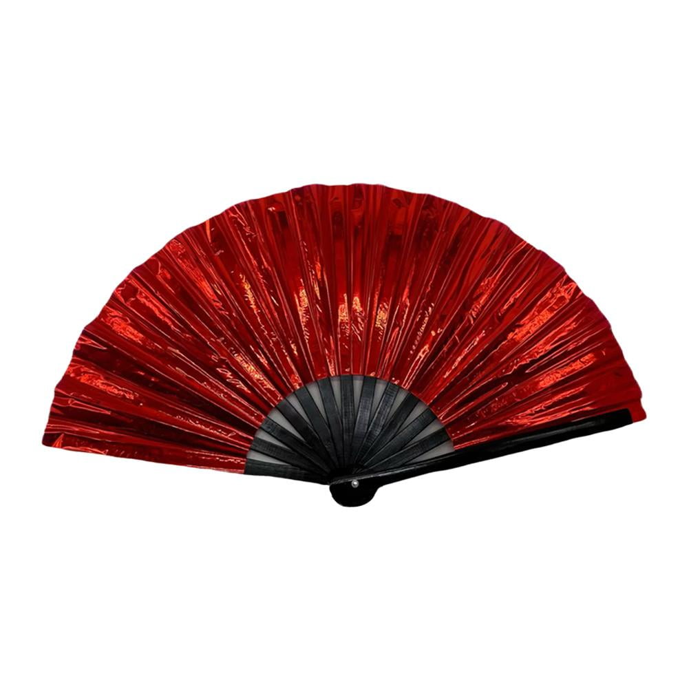 JSNKJL Large Holographic Folding Clack Fans for LINE Dancing, Laser ...