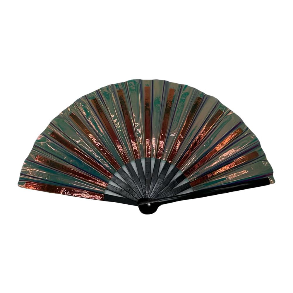 JSNKJL Large Holographic Folding Clack Fans for LINE Dancing, Laser ...