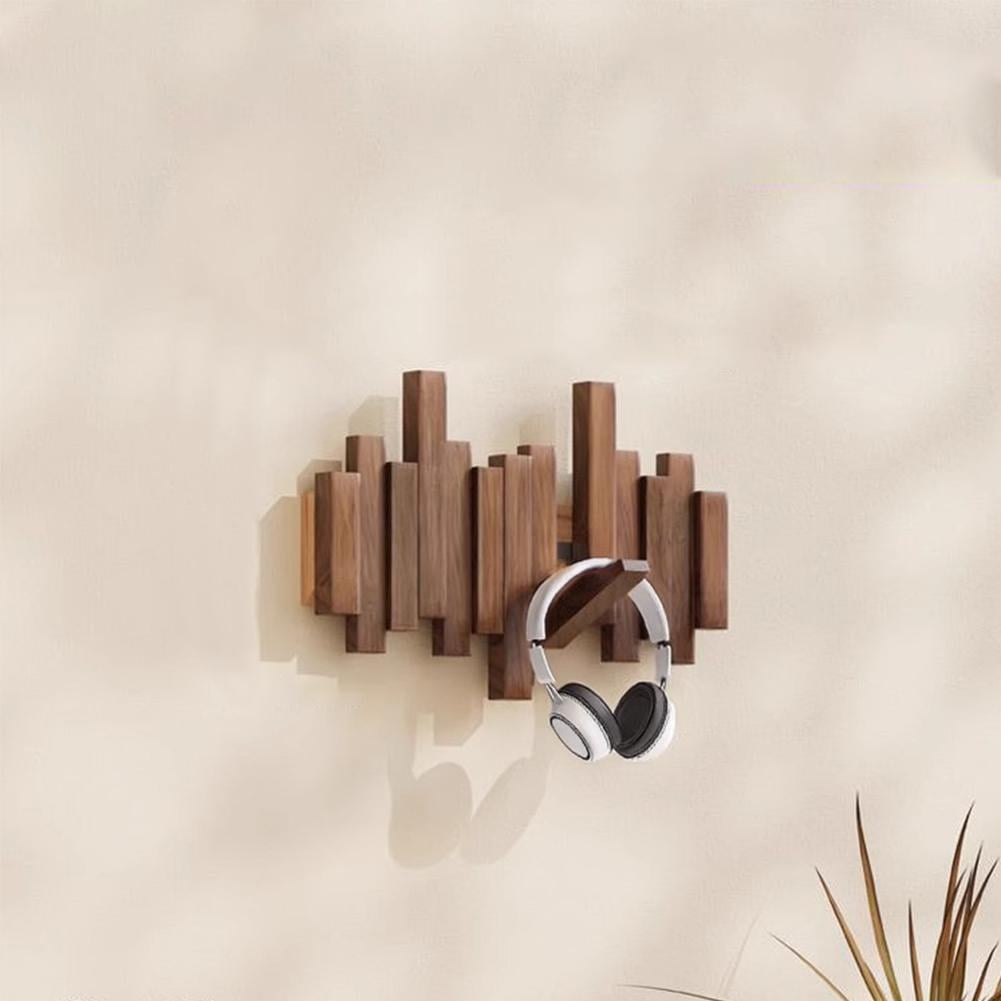 JSNKJL Natural Wood Wall Mounted Piano Coat Rack, Coat Rack Wall Mount ...