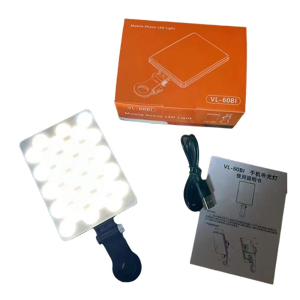 JSNKJLM 100 LED 5V-1A Rechargeable Cell Phone Fill Light,10-Level ...