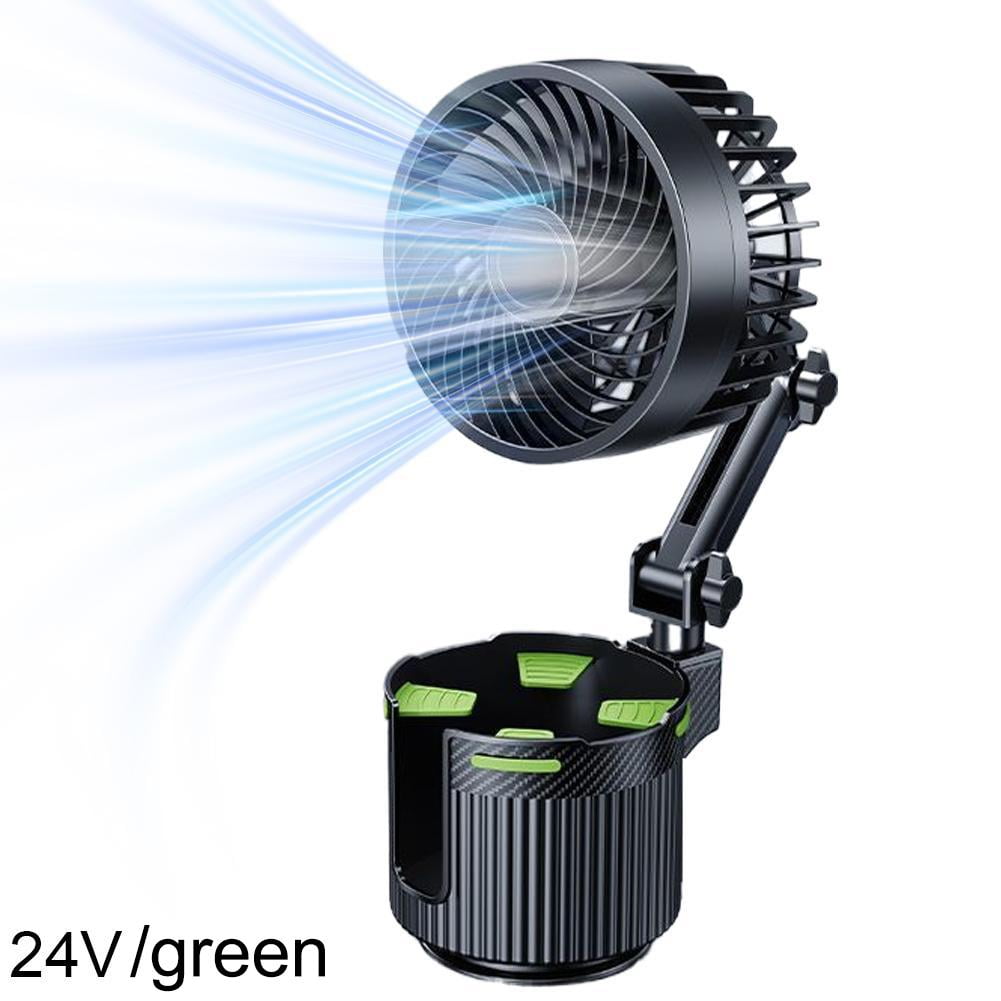 JSNKJLM 2 in 1 Car Cup Holder Fan Portable Comfortable Fan 12V/24V ...