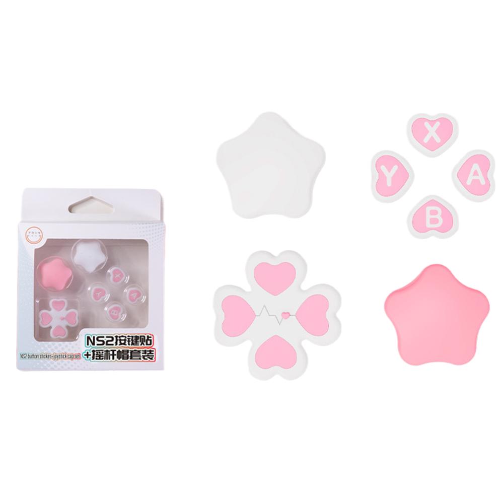 JSNKJLM For Switch2 Silicone NS2 Joystick Button Sticker Heart-shaped ...