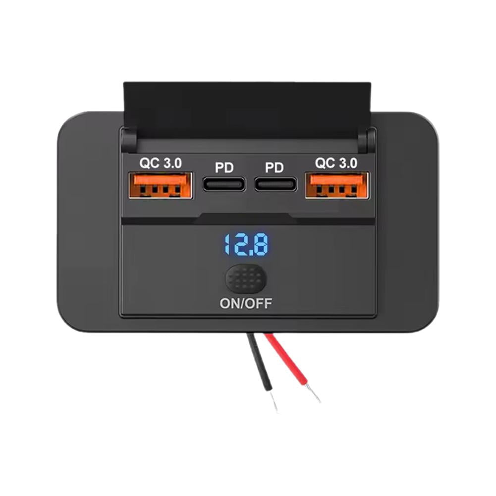JSNKJLMN 12/24V USB C Outlet Panel Wall Mount Car Charger Socket with ...
