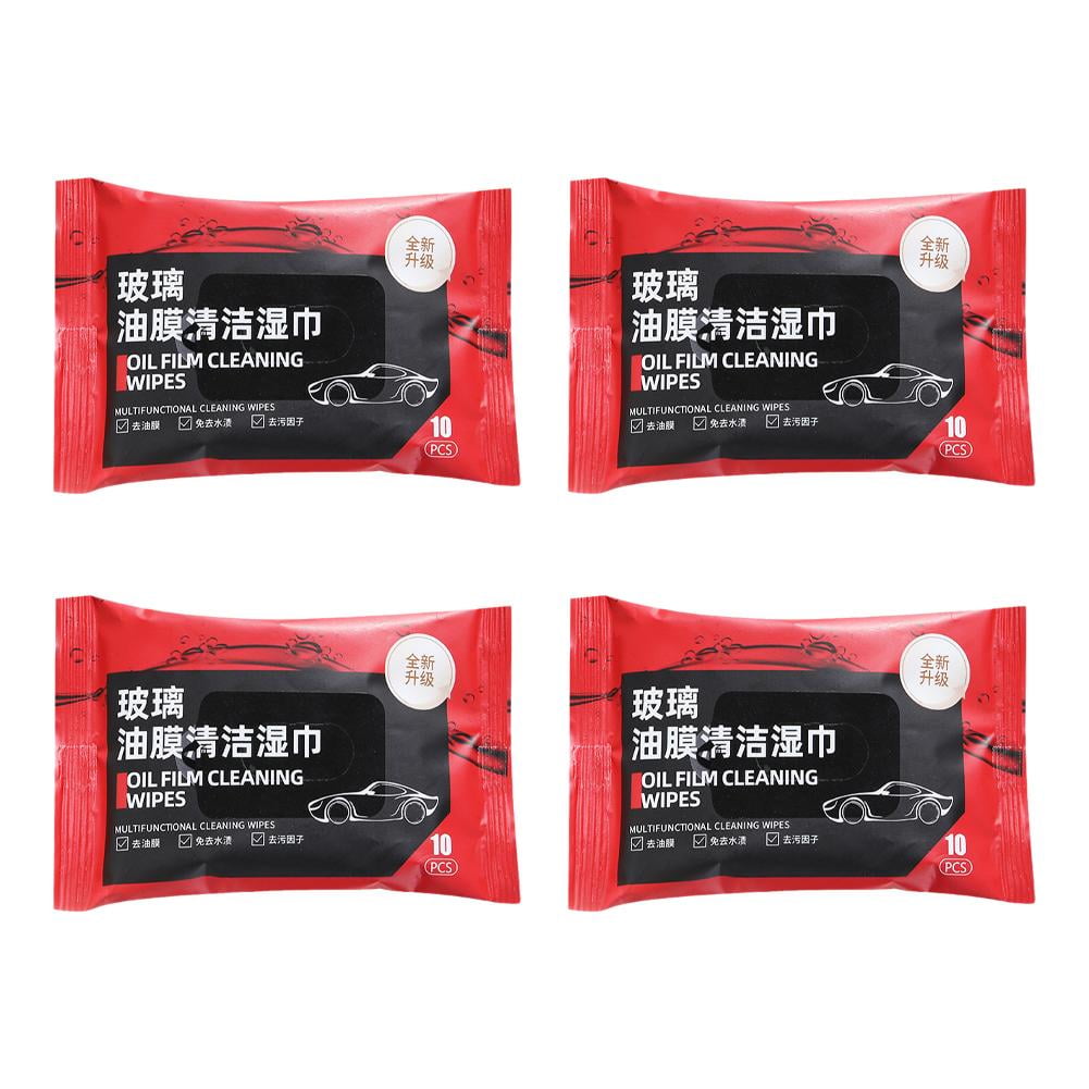 JSNKJLMN 4 pack Car Glass Oil Film Cleaning Wipes Glass Stain Watermark ...