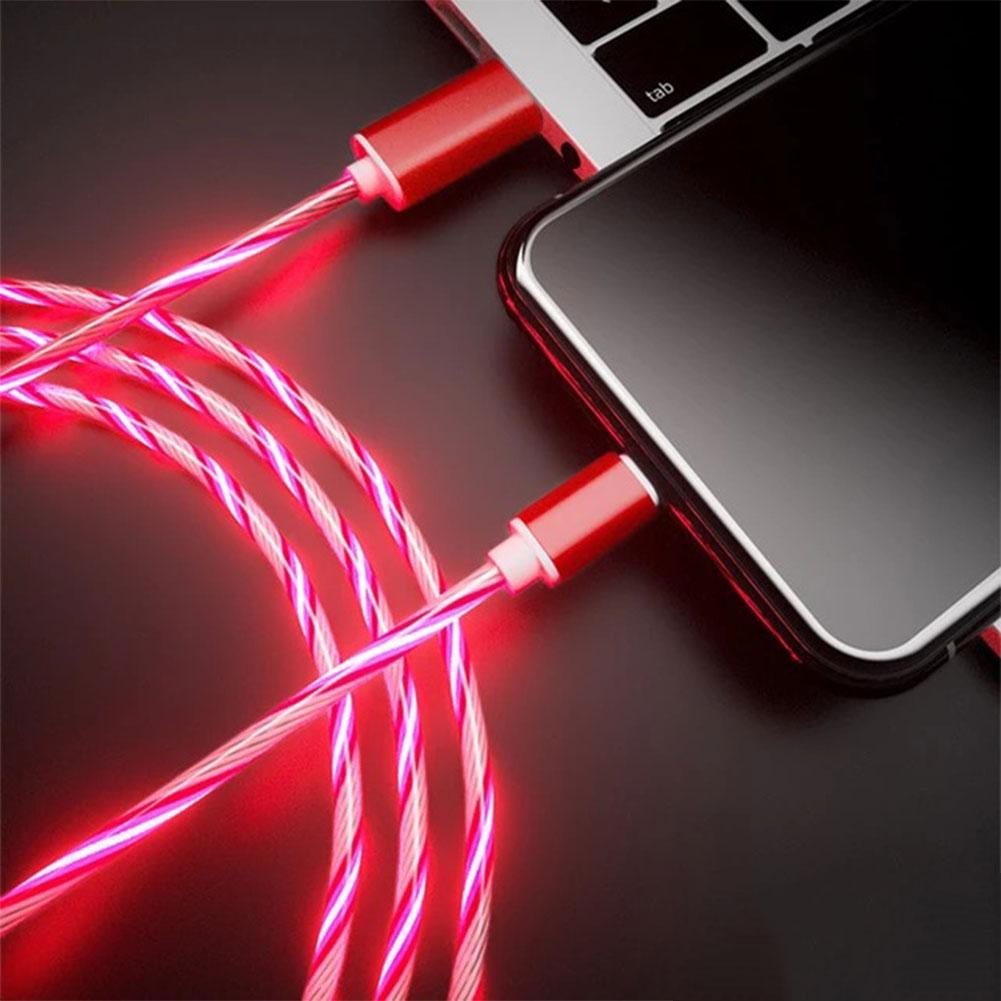 JSNKJLMN Android/TypeC Fast Charging Cable LED Luminous Glow ing USB ...