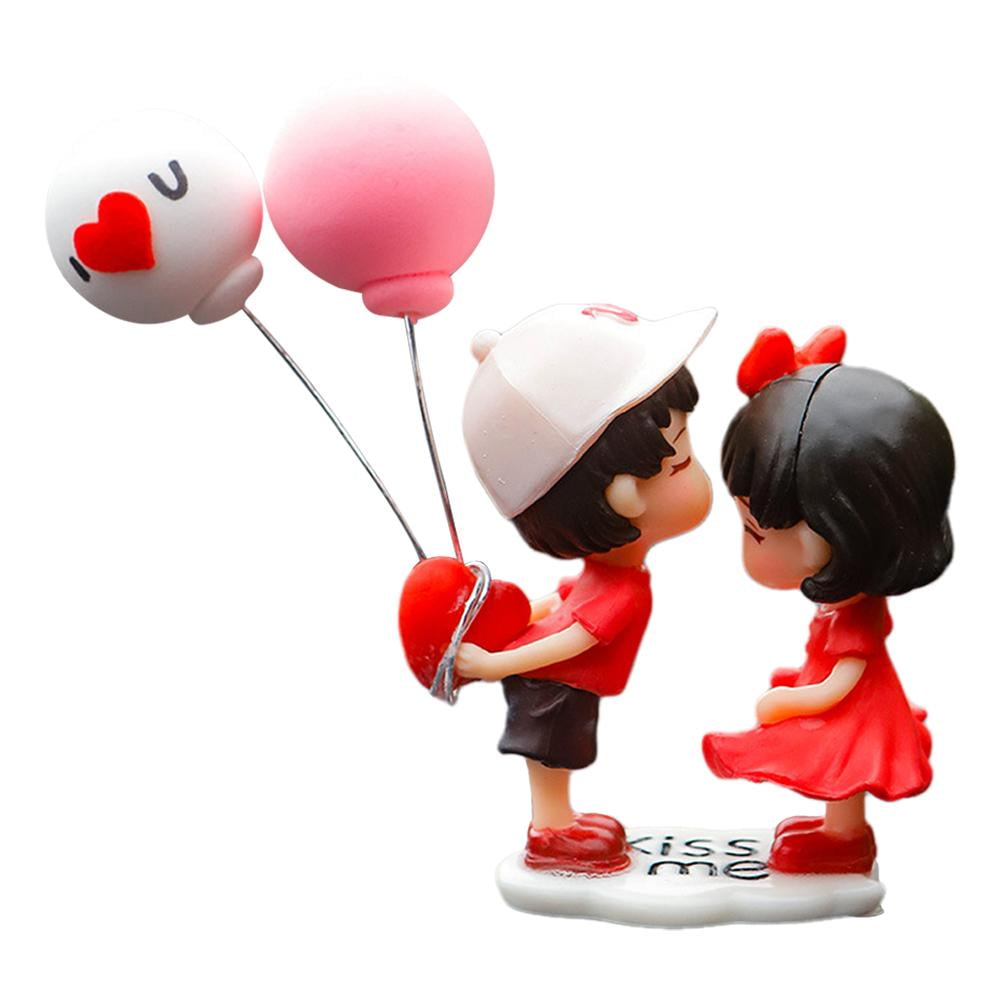 JSNKJLMN Cute Boy and Girl Cartoon Couple Action Figures and Balloon ...