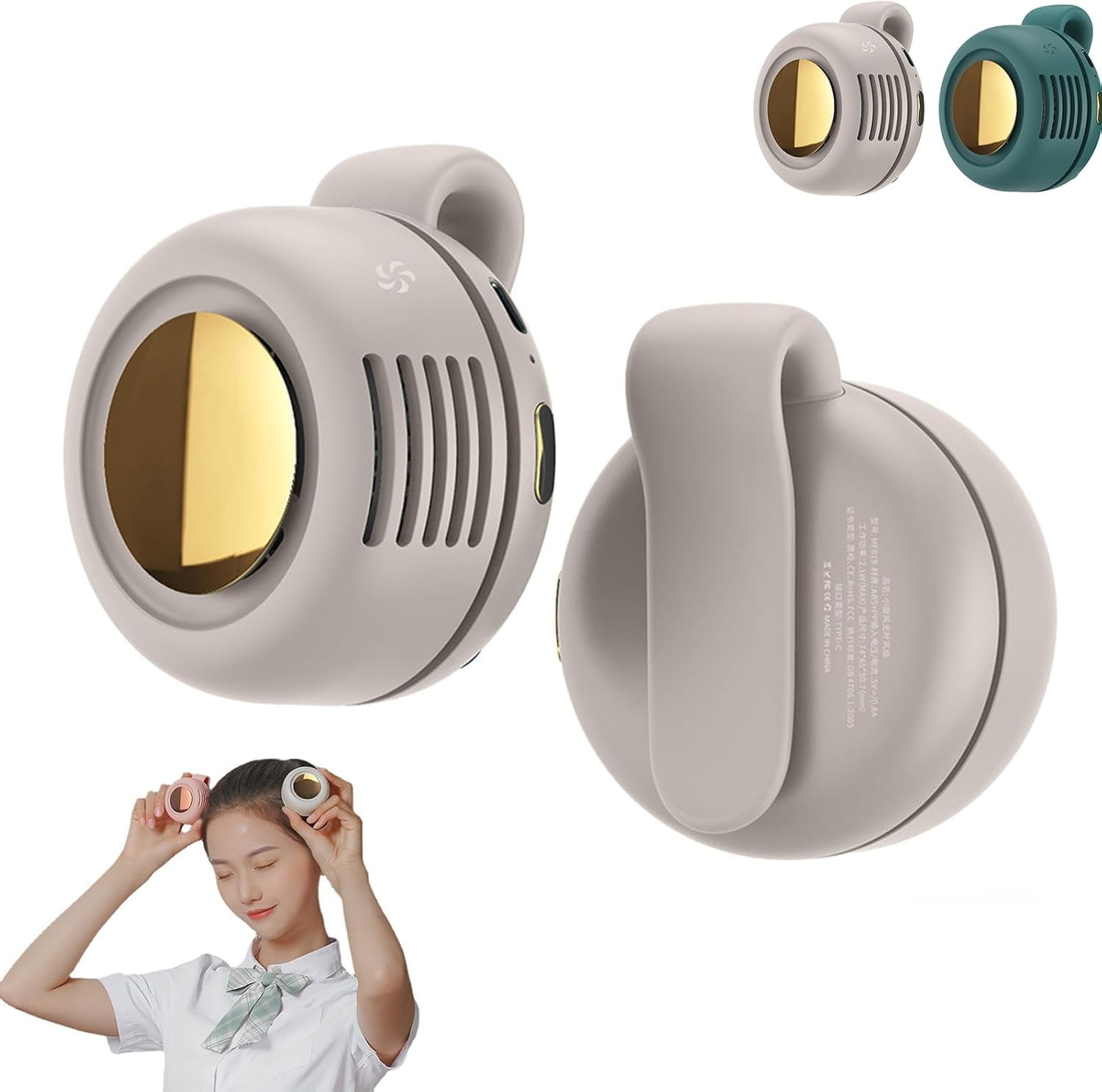 JSNV 2.9" Clip on Fan, Portable Silent Mini Bladeless Electric Fan, 3 ...