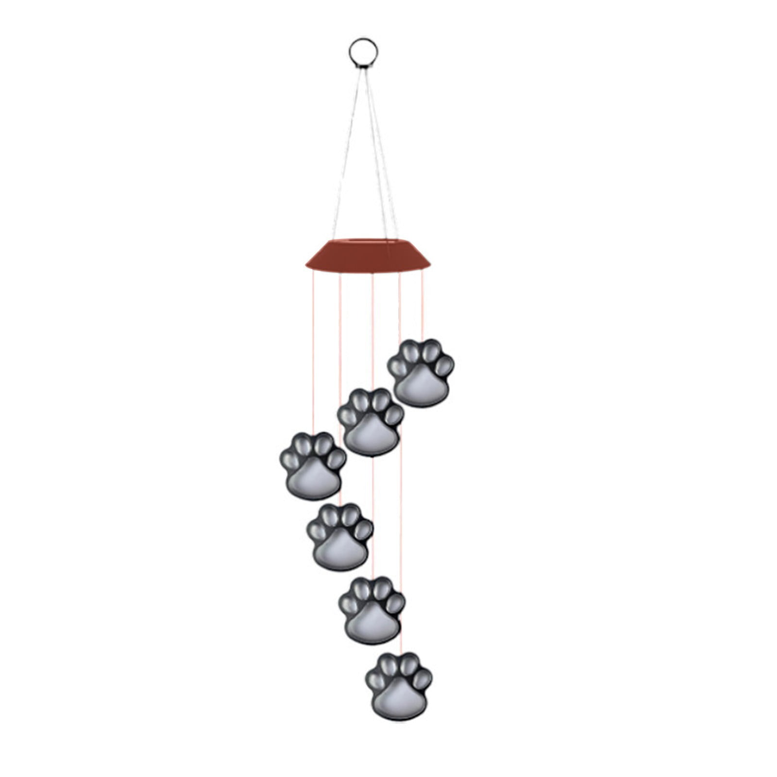 JSNV Solar Wind Chimes for Outside, 19.69" Dogs Cat Pet Pawprint ...