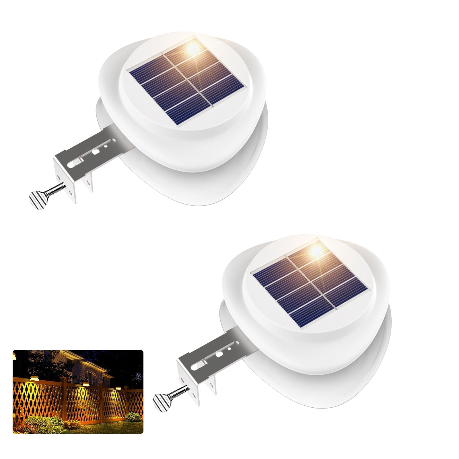 JSOT 2 Pack Solar Gutter Lights, Solar UFO Lights for Eaves, Backyard ...