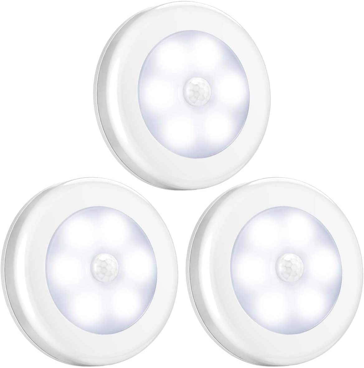 JSOT 3 Pack Intelligent Motion Sensor Light, Cordless Battery-Powered ...