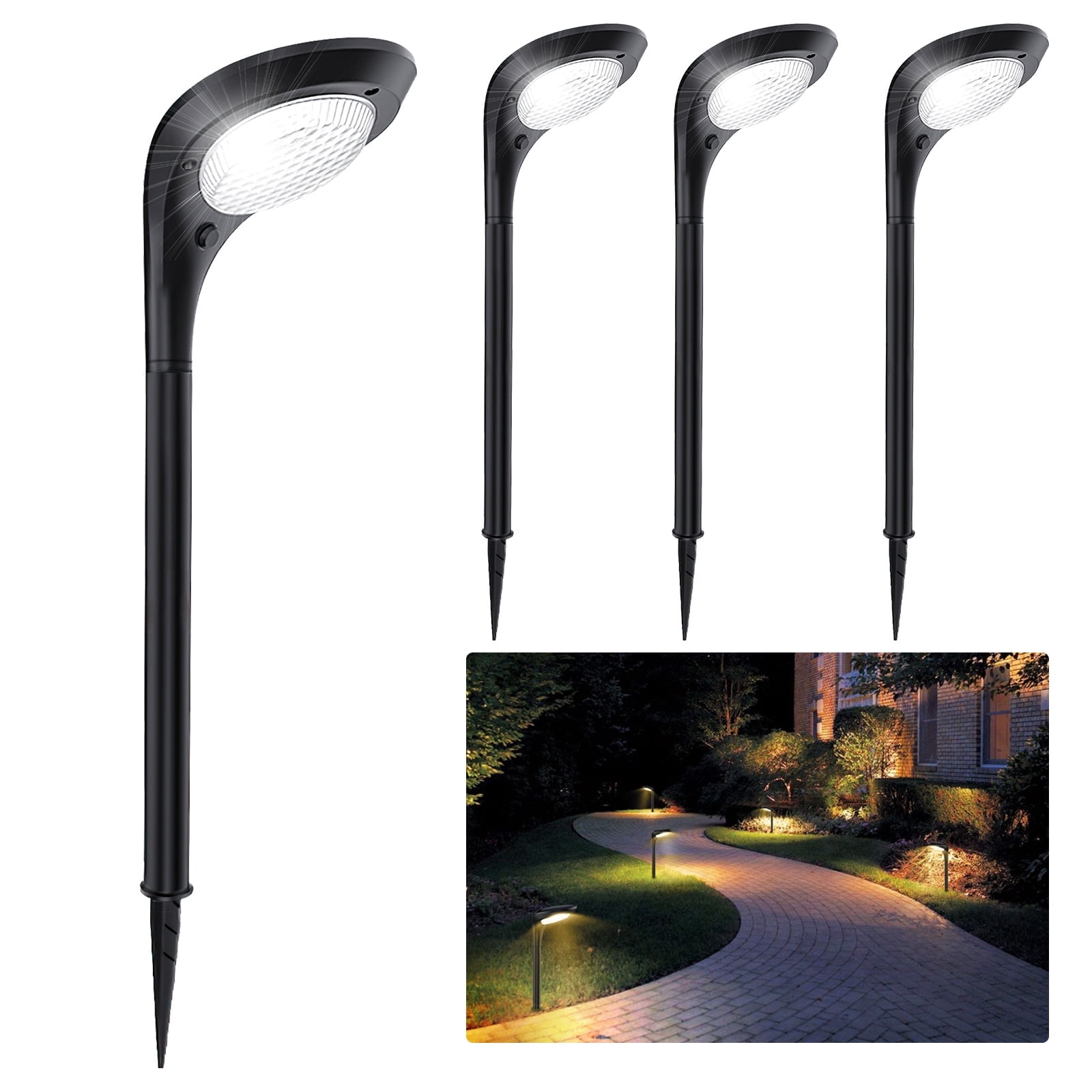 JSOT 4 Pack Solar Pathway Lights, Solar Garden Lights for Walkway ...