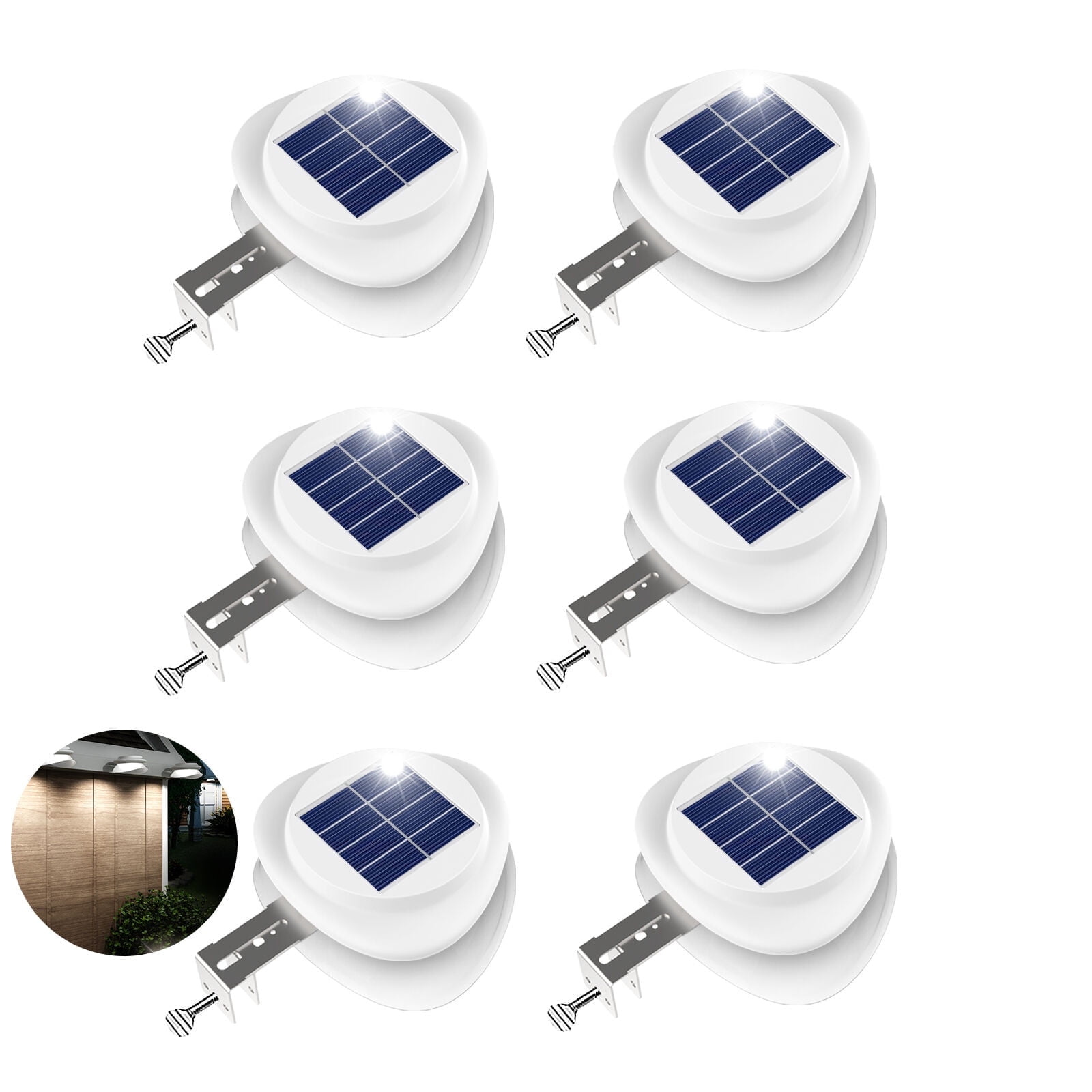 JSOT 6 Pack Solar Gutter Lights, Solar UFO Lights for Eaves, Backyard ...