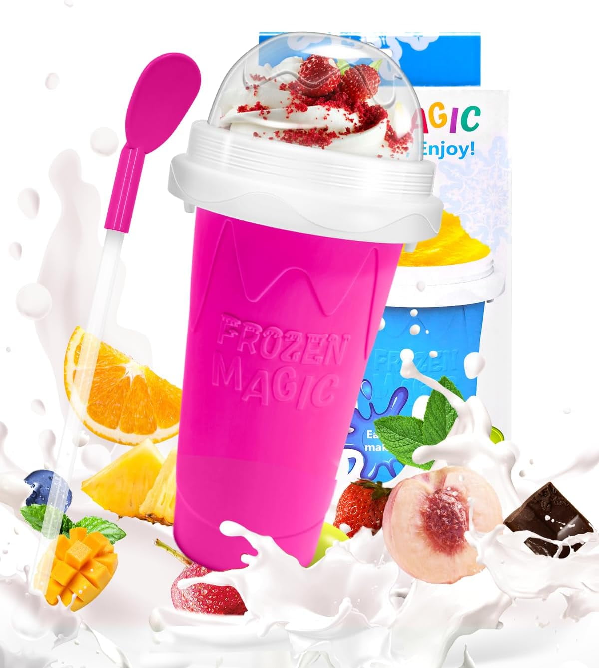 JSOT Slushy Maker Cup, DIY Frozen Magic Squeeze Cup, Smoothie Cooling ...