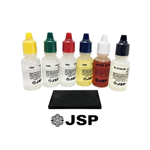 JSP Gold, Silver, and Platinum Testing Acid Solutions Kit With Test ...