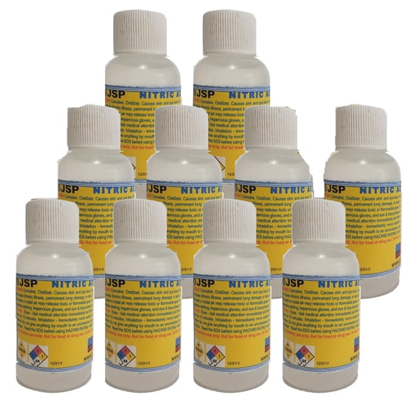 JSP Nitric Acid 67%, Technical Grade, Chemically Pure, 10 x 1oz Bottles ...