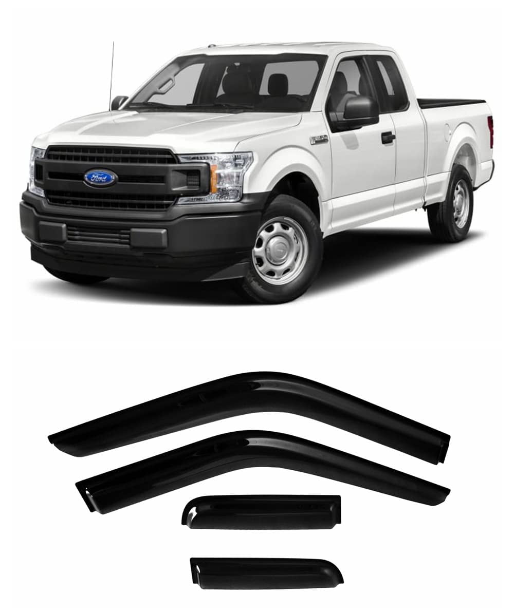 JSP Out-Channel Side Window Deflector Strip, Rain Guard for Ford F150 ...