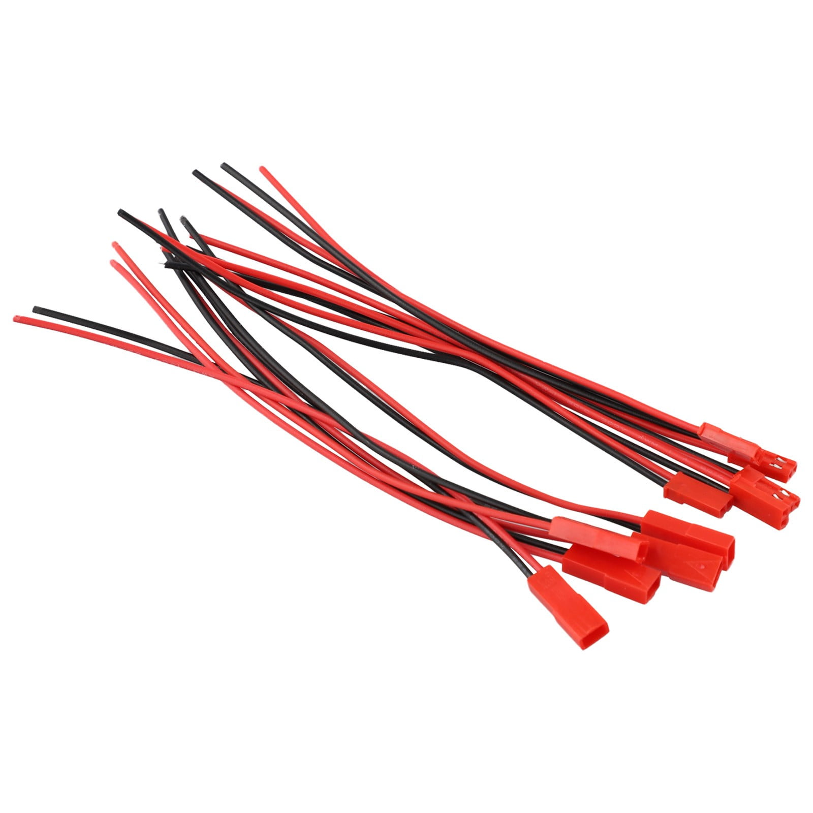 JST Connector to Plug+Socket 2P Assembled Connector Cable Red + Black ...