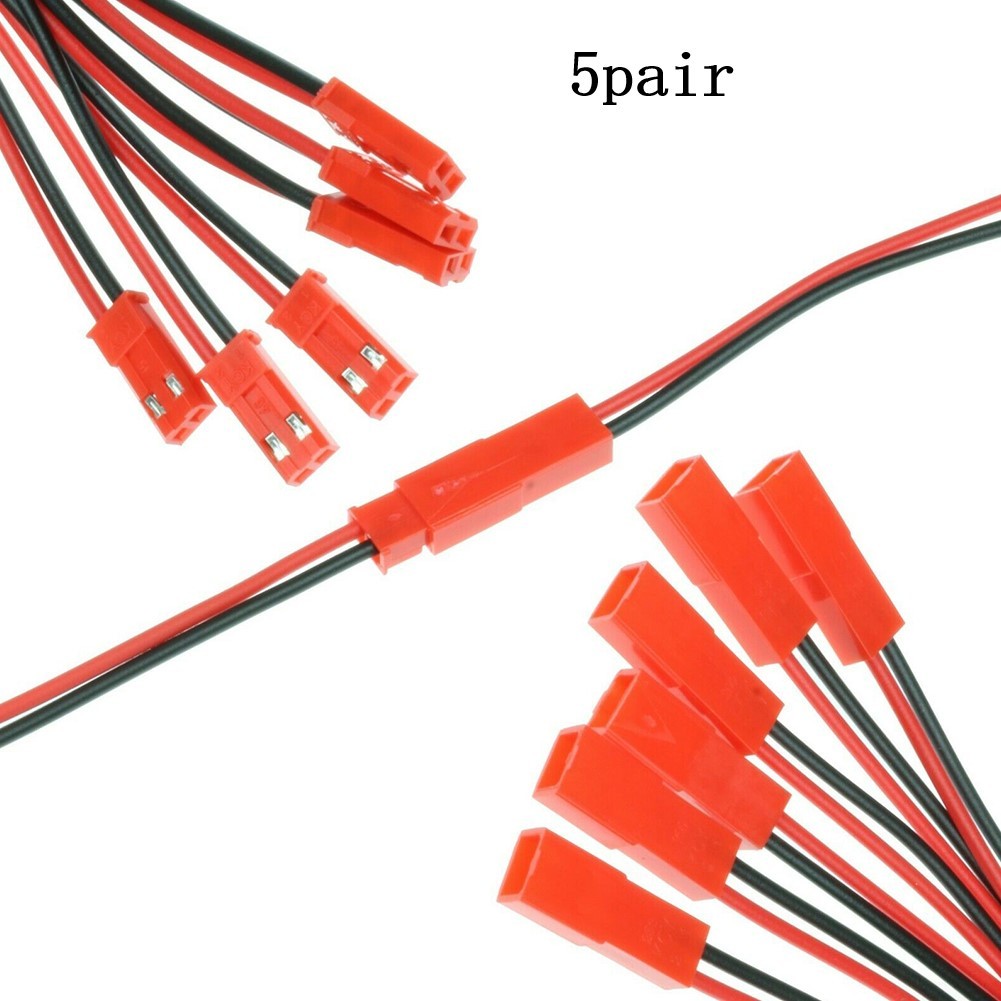 JST Connector to Plug+Socket 2P Assembled Connector Cable Red + Black ...