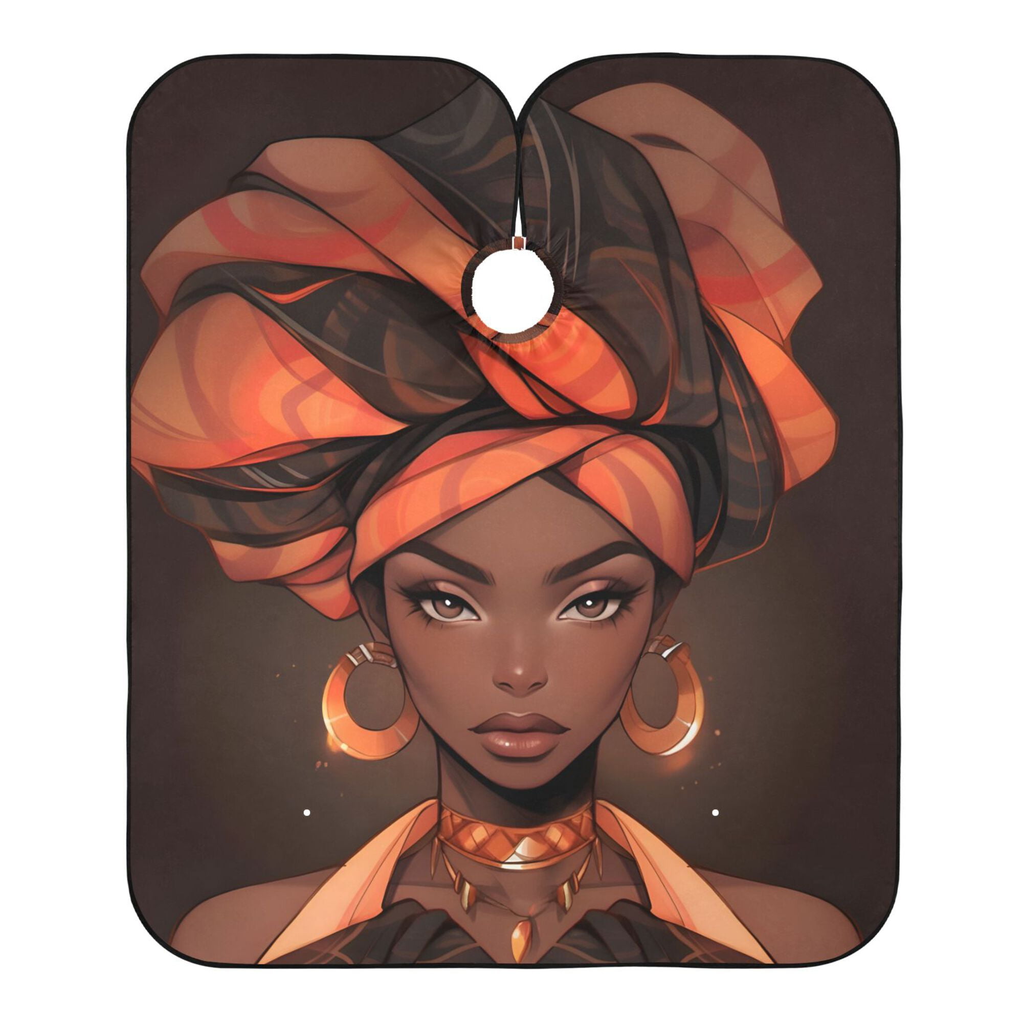 JSTEL African American Woman Afro Waterproof Barber Cape for Men Women ...