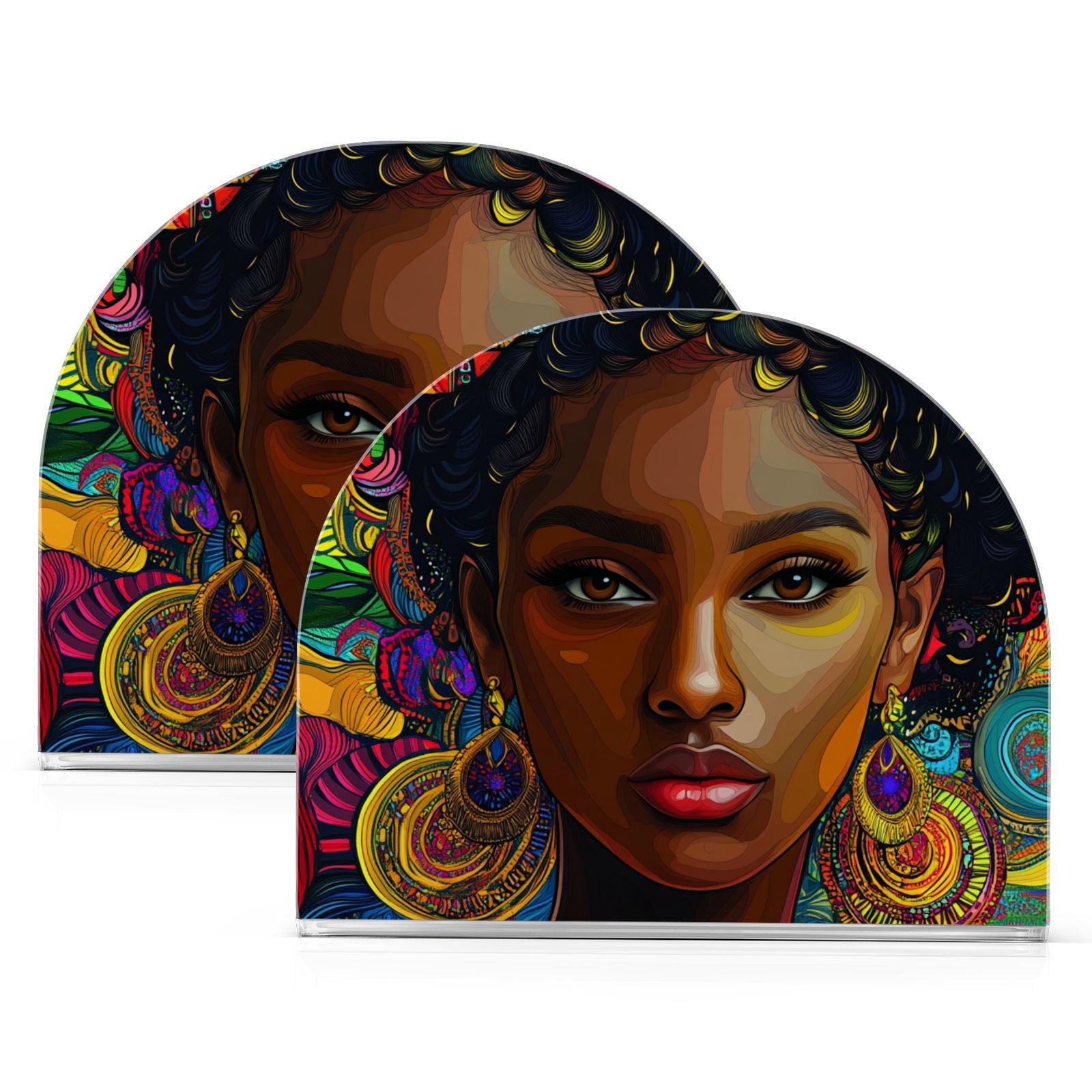 JSTEL African American Woman Bohomian Napkin Holder for Table Cocktail ...