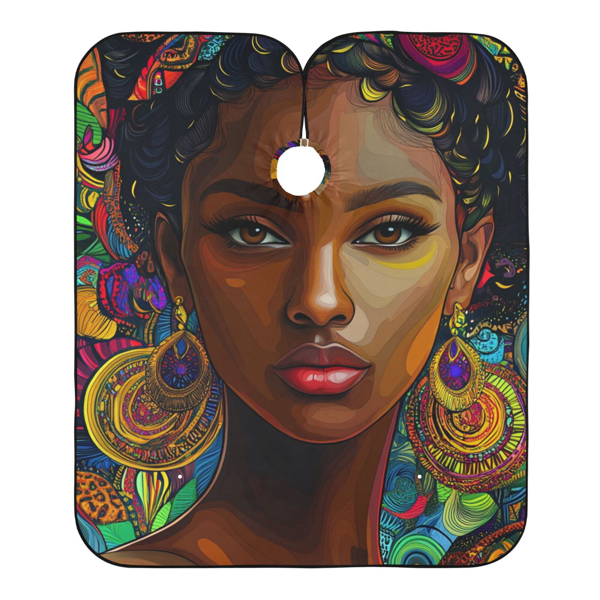 JSTEL African American Woman Bohomian Waterproof Barber Cape for Men ...
