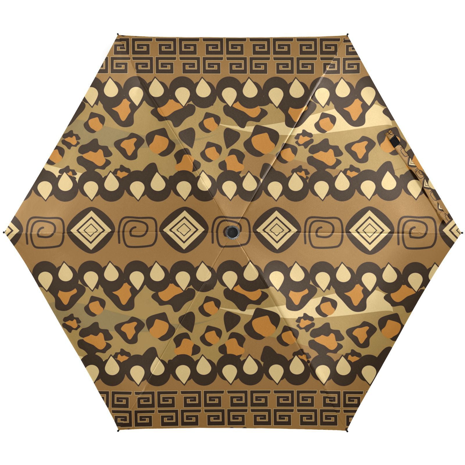 JSTEL African Style Cheetah Skin Pattern Folding Umbrella for Rain Sun ...