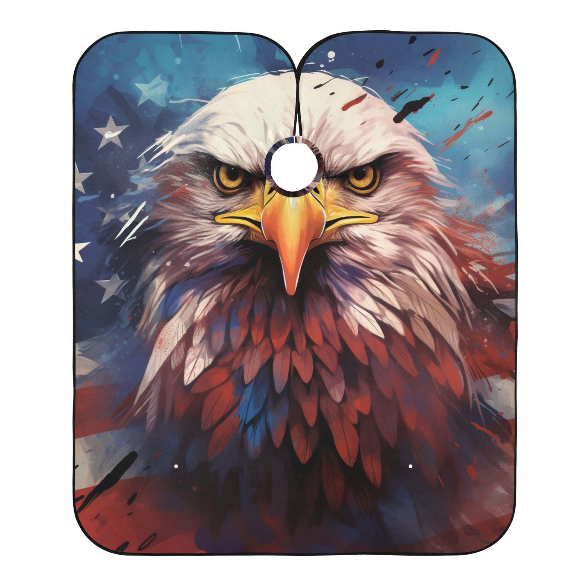 JSTEL American Flag Eagle Portrait Waterproof Barber Cape for Men Women ...