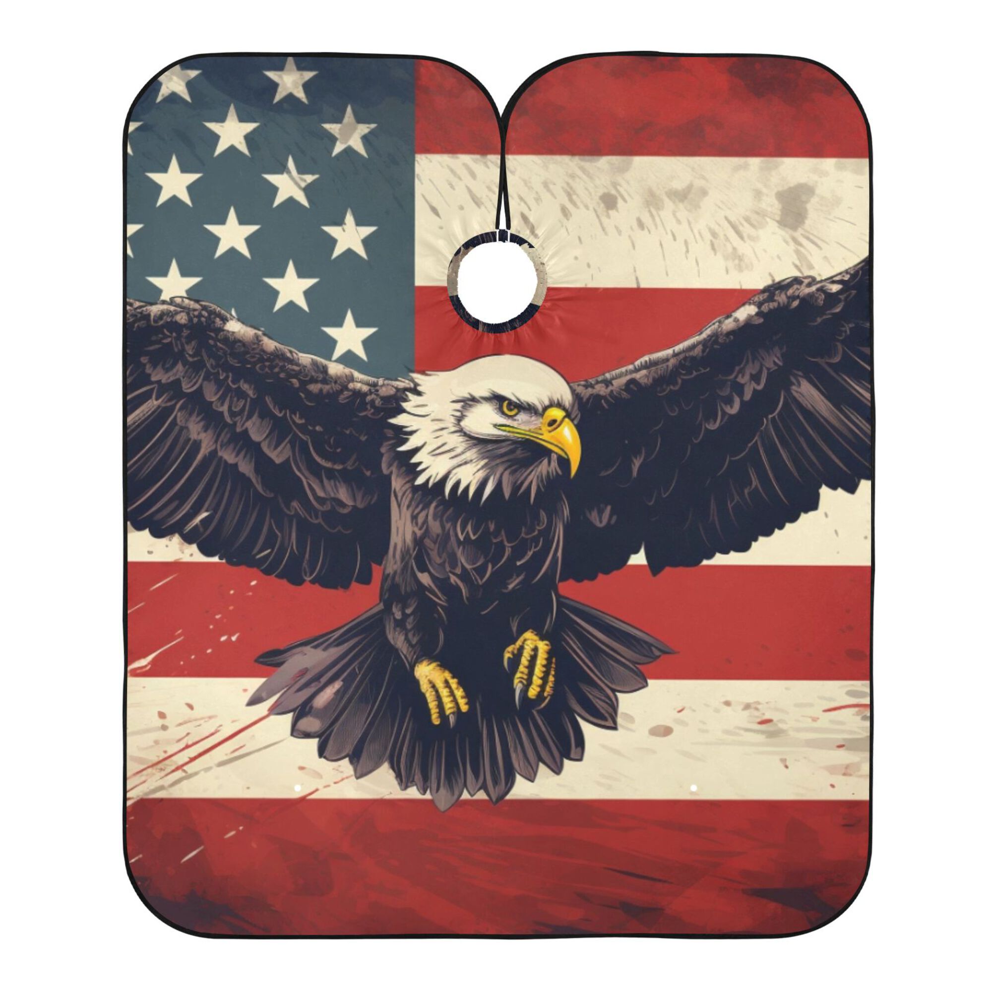 JSTEL American Flag Eagles Flying Waterproof Barber Cape for Men Women ...