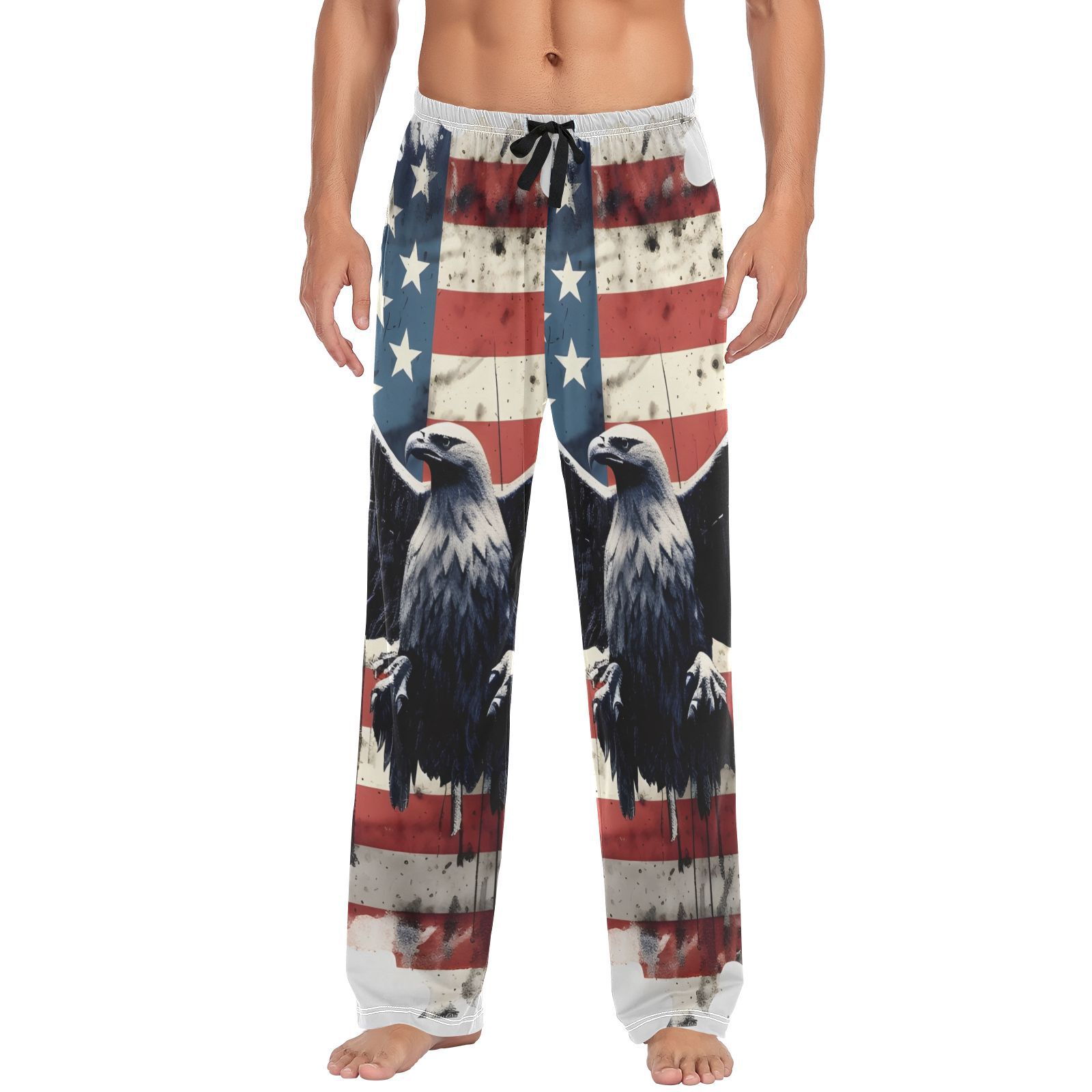 JSTEL American Flag Eagles Men's Sleepwear Mens Pajama Pants Bottoms ...