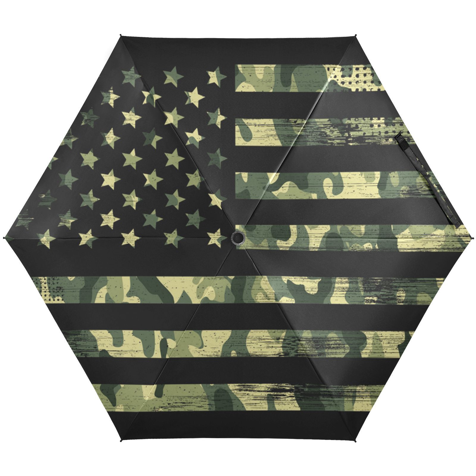 JSTEL American Flag With Camouflage Grunge Folding Umbrella for Rain ...