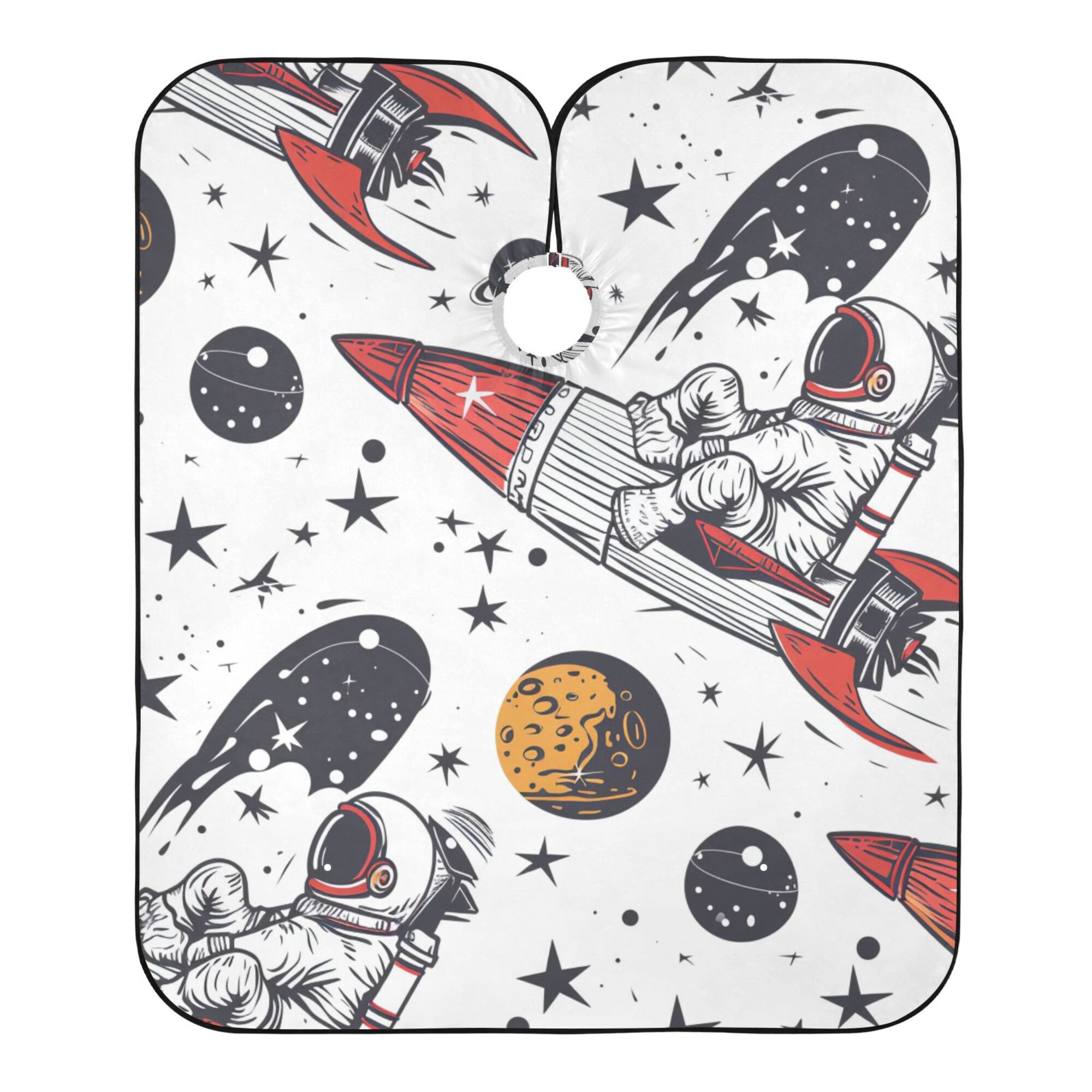 JSTEL Astronaut Rocket Stars Waterproof Barber Cape for Men Women Beard ...