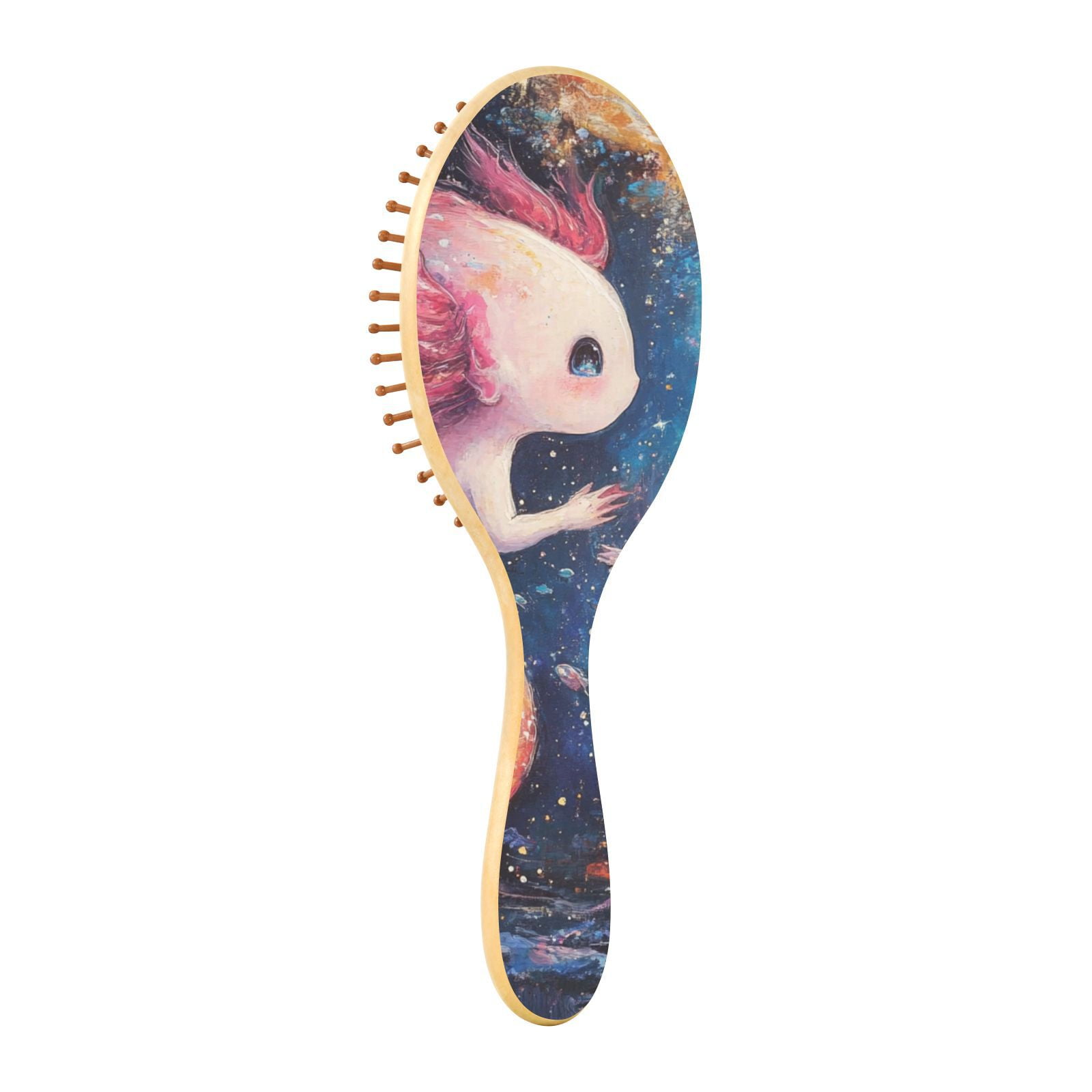 JSTEL Axolotl and Mermaid Romantic Hair Brush for Women Men Natural ...