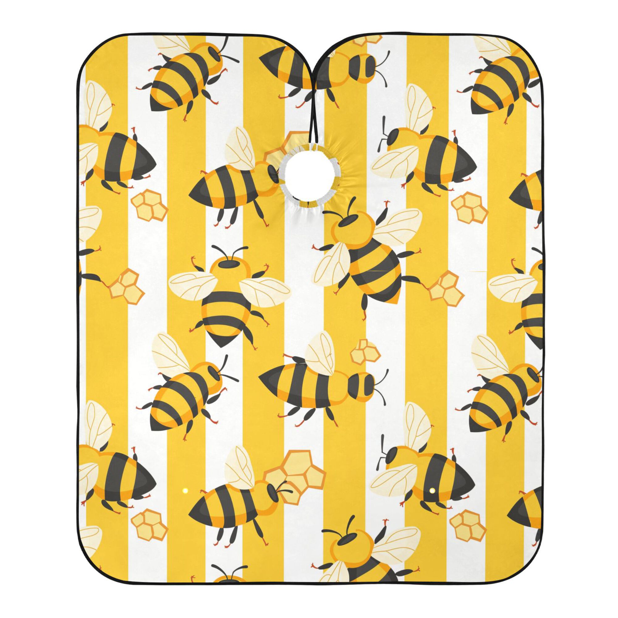 JSTEL Bee Honeycomb Stripe Waterproof Barber Cape for Men Women Beard ...