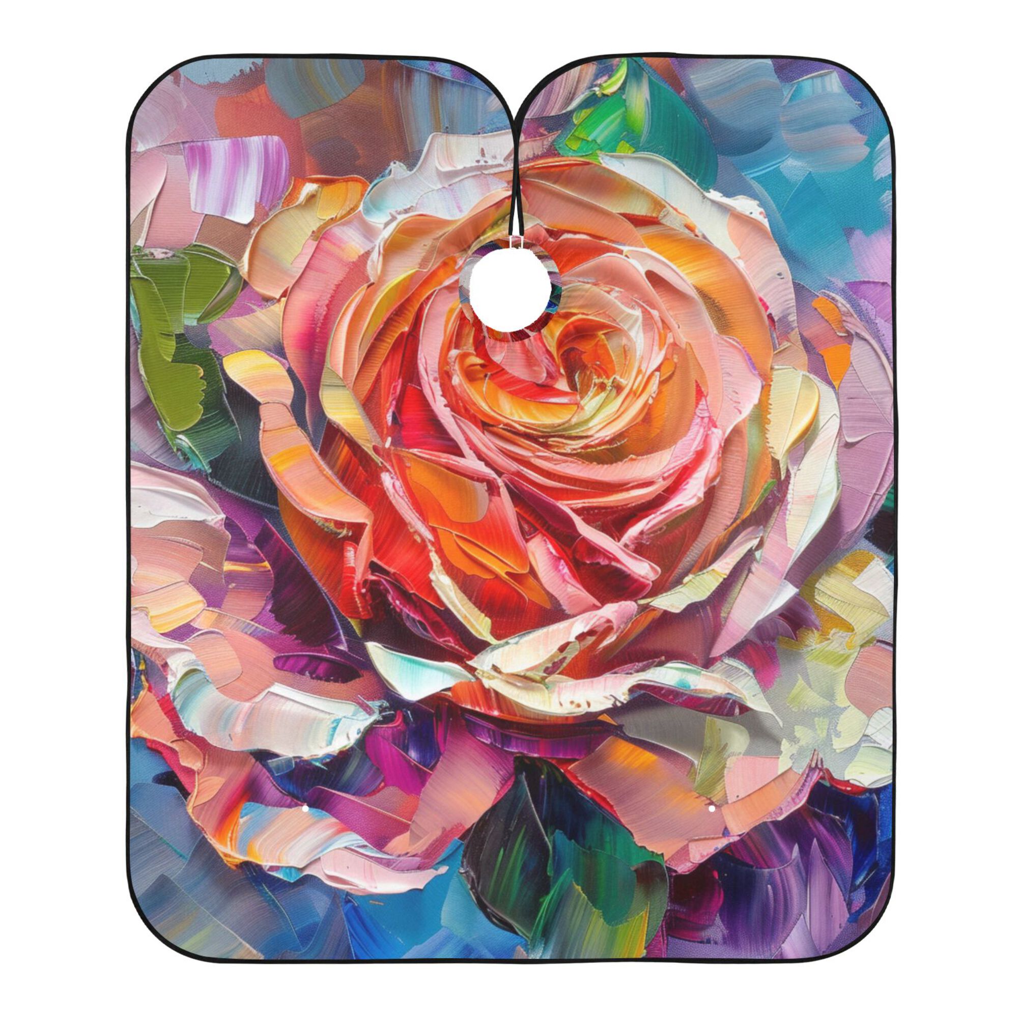 JSTEL Blooming Colorful Rose Flower Painting Waterproof Barber Cape for ...