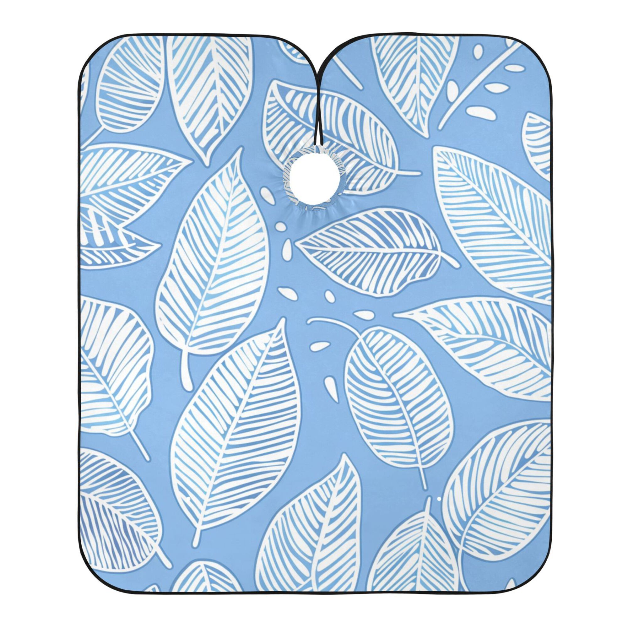 JSTEL Blue Abstract Leaves Doodle Waterproof Barber Cape for Men Women ...