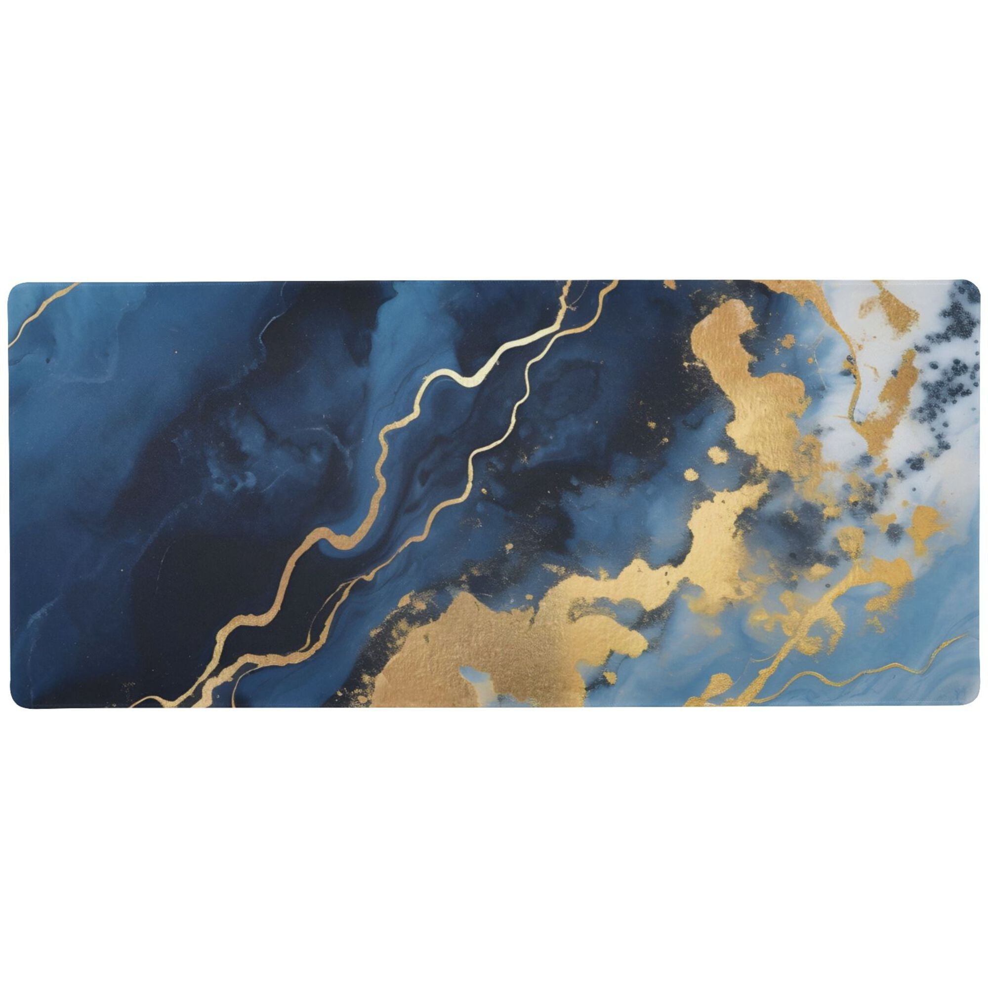 JSTEL Blue & White Marble Gold Texture Large Gaming Mouse Pad Big ...