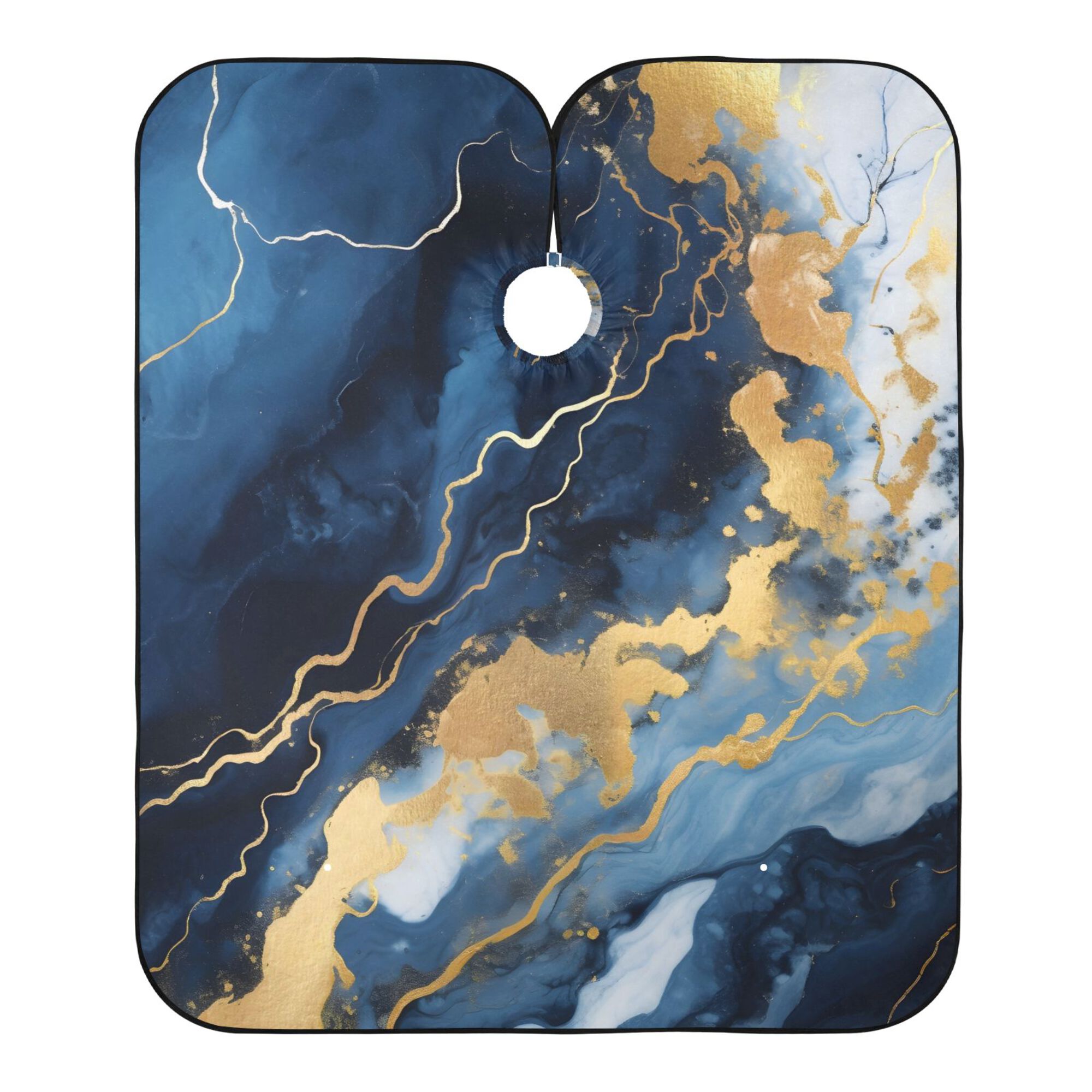 JSTEL Blue & White Marble Gold Texture Waterproof Barber Cape for Men ...