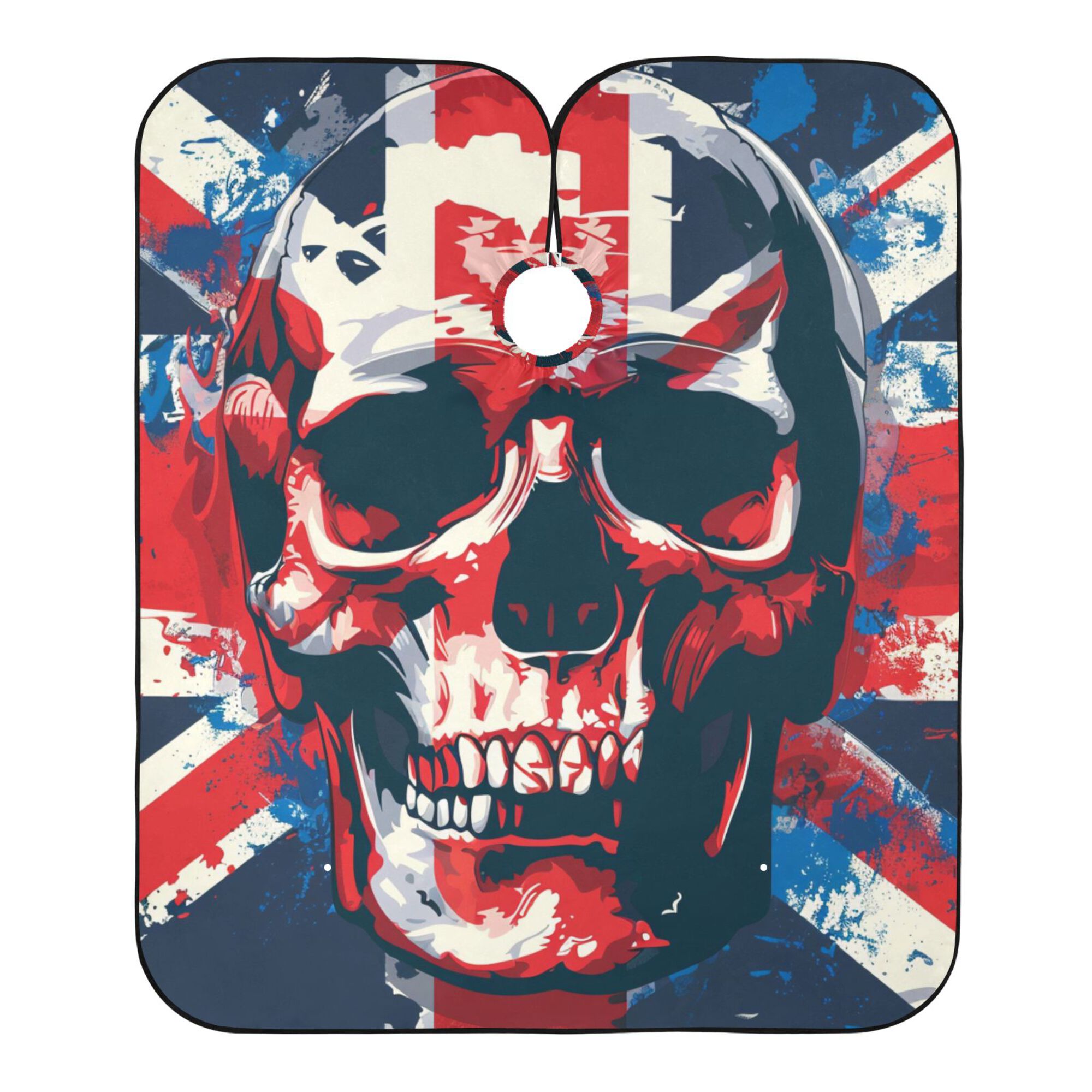 JSTEL British Flag Skull Waterproof Barber Cape for Men Women Beard ...