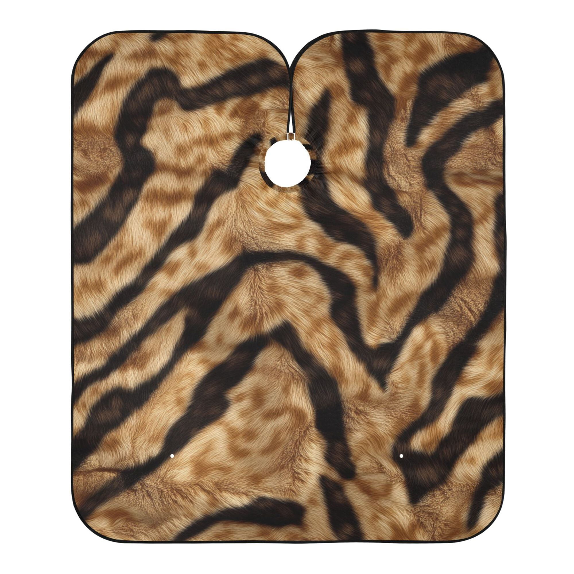 JSTEL Brown Tiger Print Waterproof Barber Cape for Men Women Beard ...