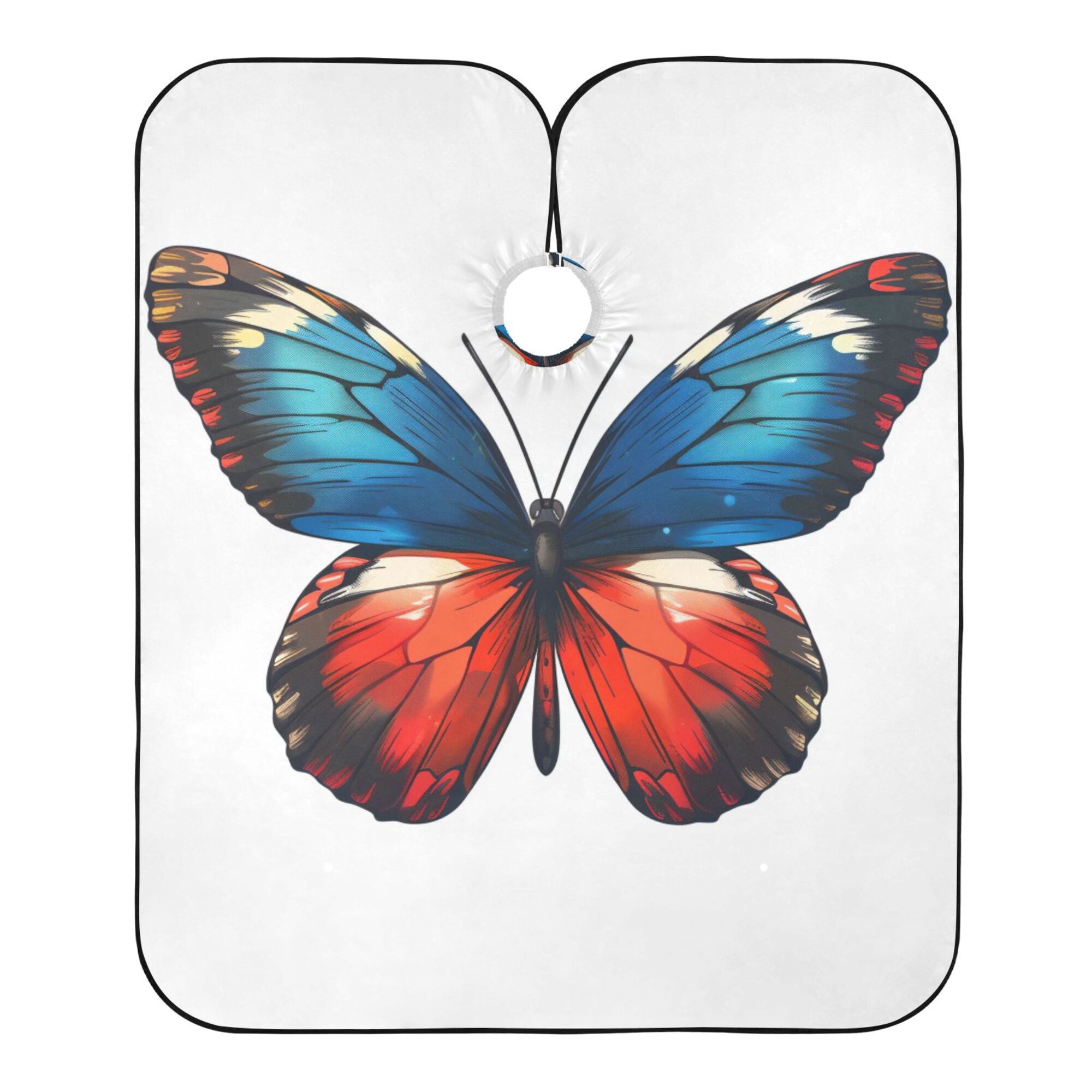 JSTEL Butterfly Blue & Red Waterproof Barber Cape for Men Women Beard ...