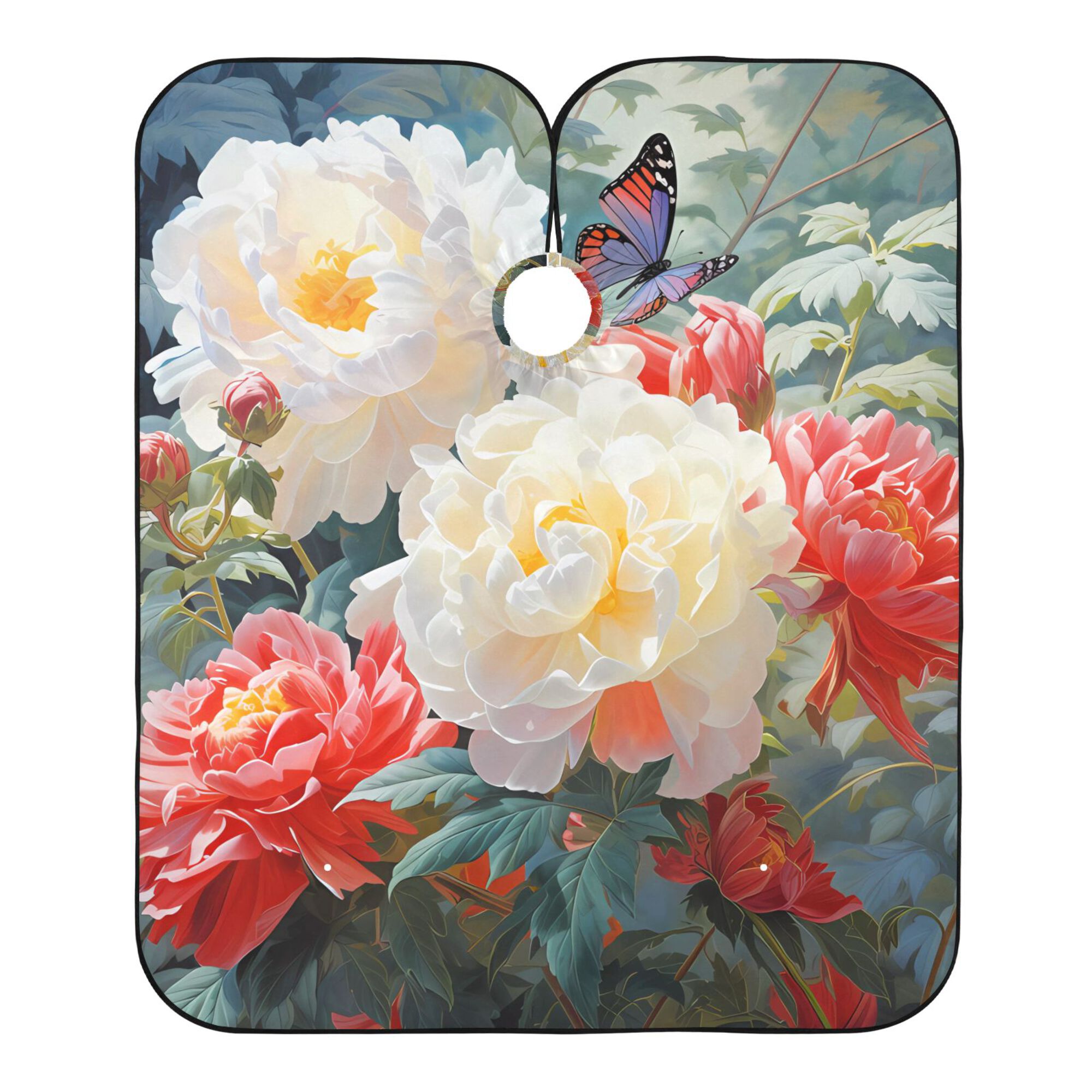 JSTEL Butterfly Rose Flowers Waterproof Barber Cape for Men Women Beard ...