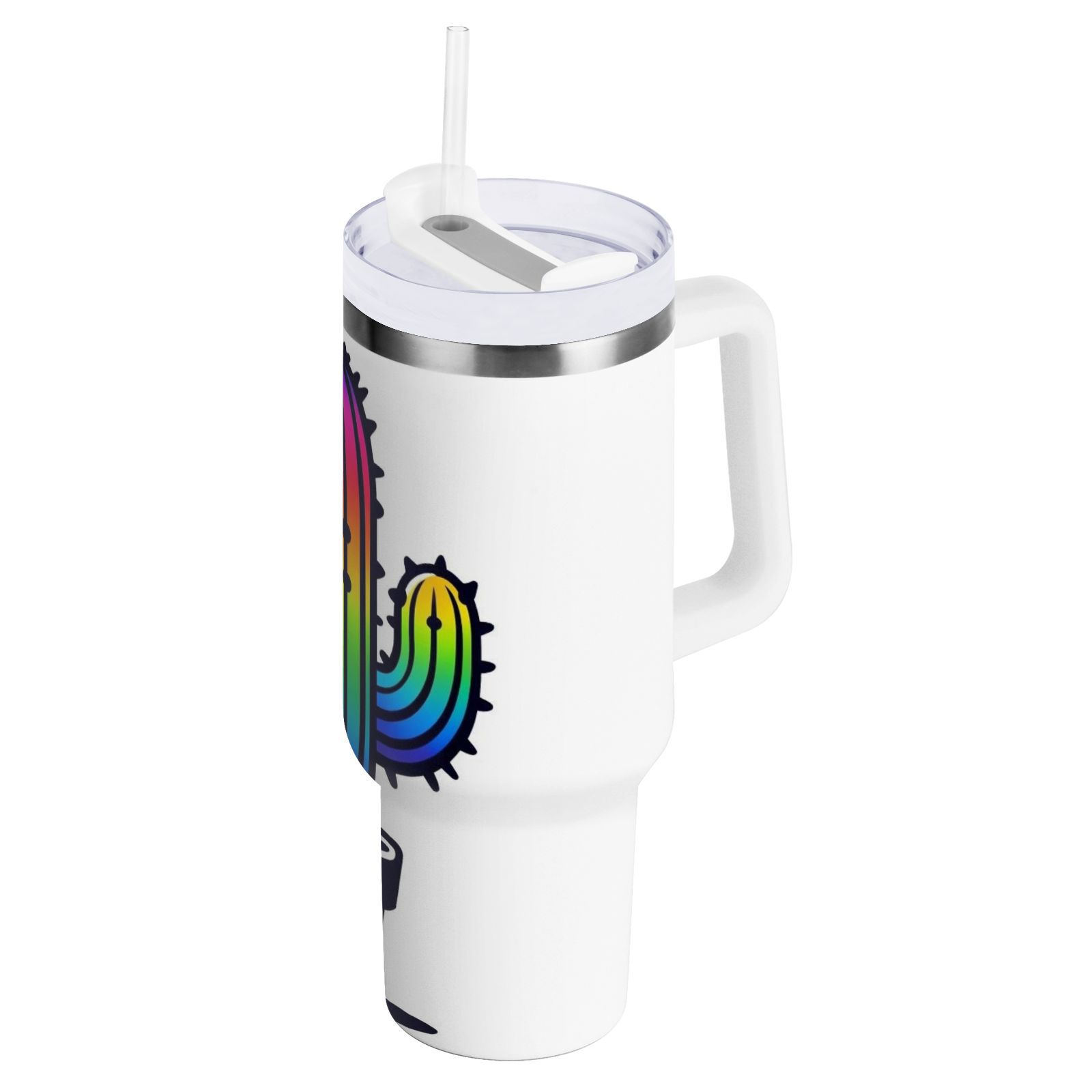 JSTEL Cactus Cacti Rainbow Color 40 oz Tumbler Stainless Steel Water ...