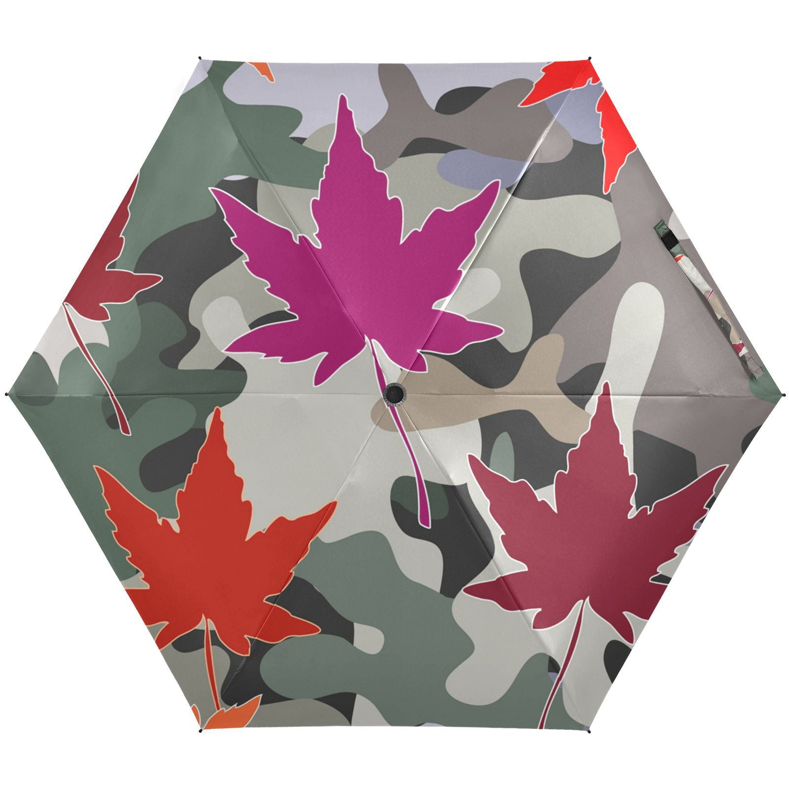 JSTEL Camouflage With Japanese Maple Leaves Folding Umbrella for Rain ...