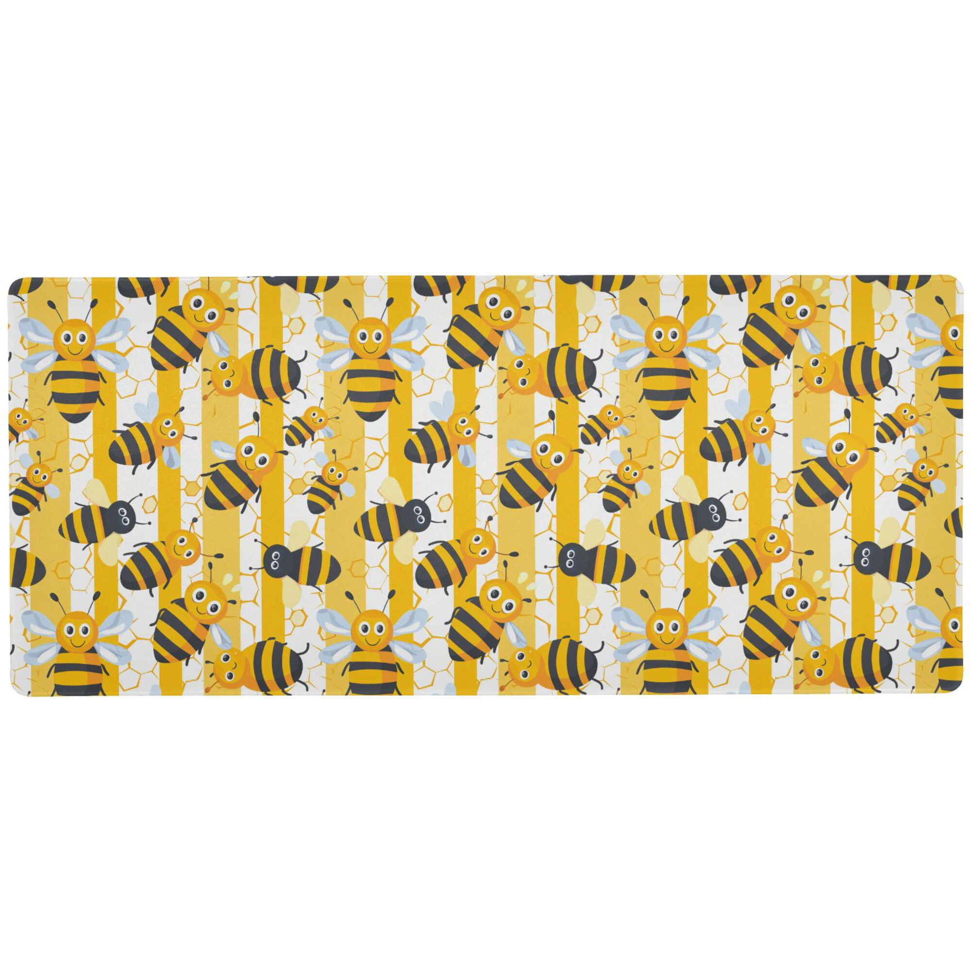 JSTEL Cartoon Bee Honeycomb Large Gaming Mouse Pad Big Mousepad Mice ...